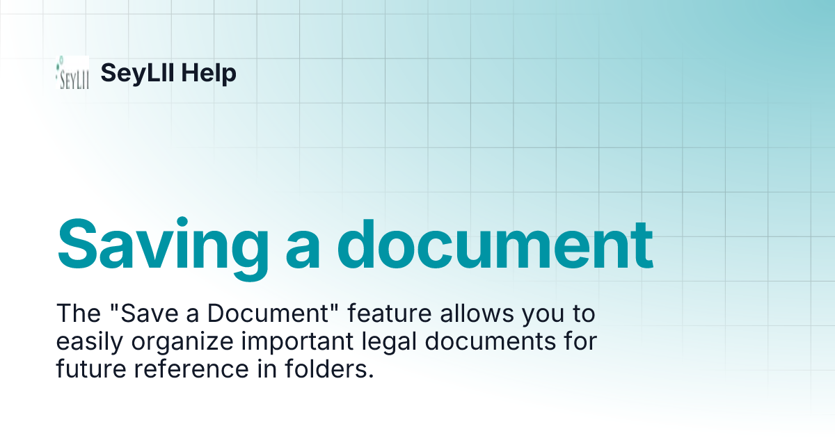 Saving a document | SeyLII Help